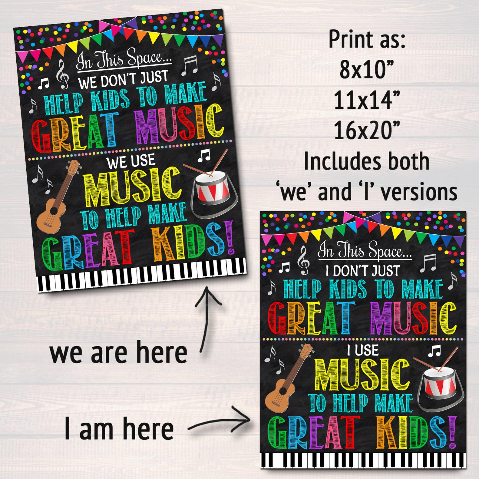 Music Teacher Classroom Poster | Great Music Makes Great Kids ...