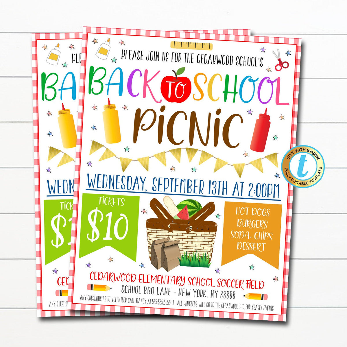 Back to School Picnic Flyer | TidyLady Printables