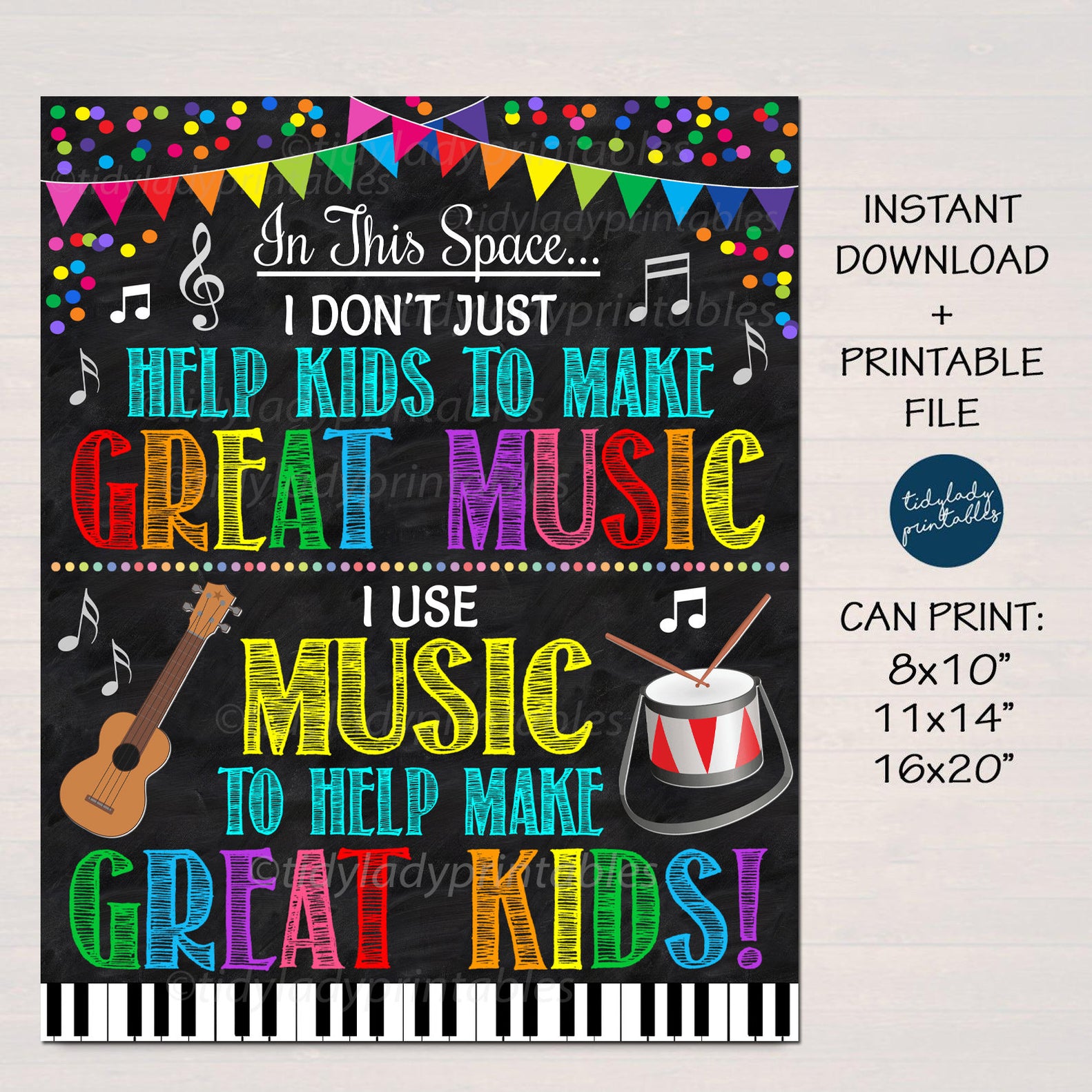 Music Teacher Classroom Poster | Great Music Makes Great Kids ...