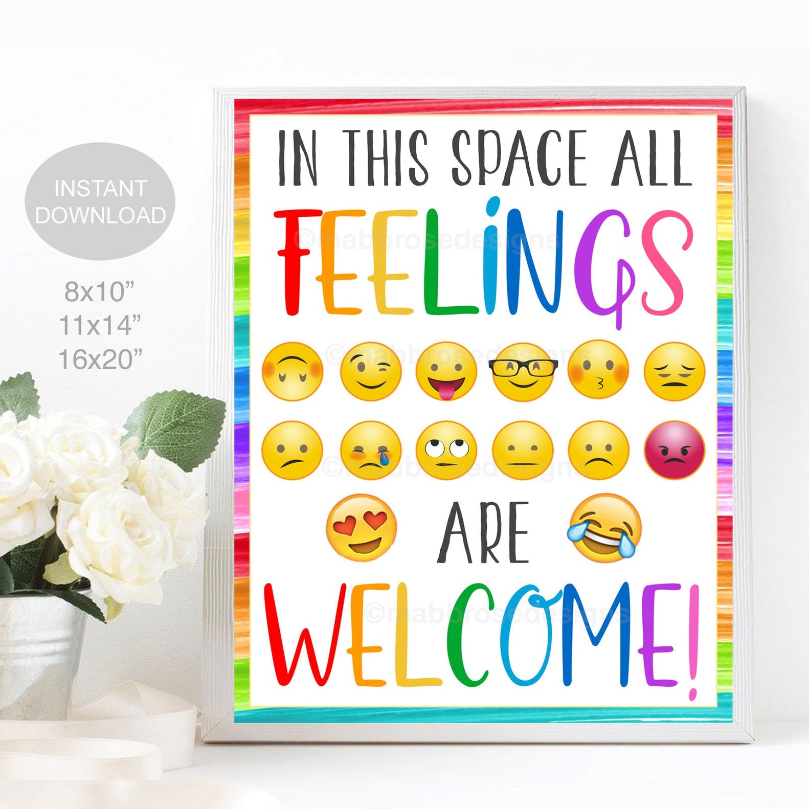 School Counselor Sign | All Feelings Are Welcome Printable — TidyLady ...