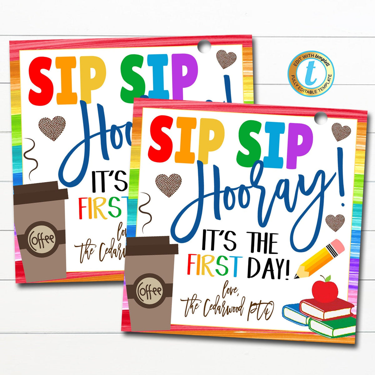 Sip Sip Hooray It's the First Day | TidyLady Printables