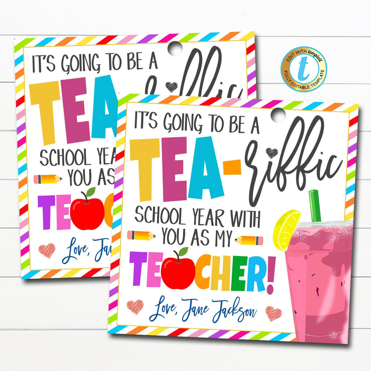 This school year will be tea-riffic | Teacher Gift Tag — TidyLady ...