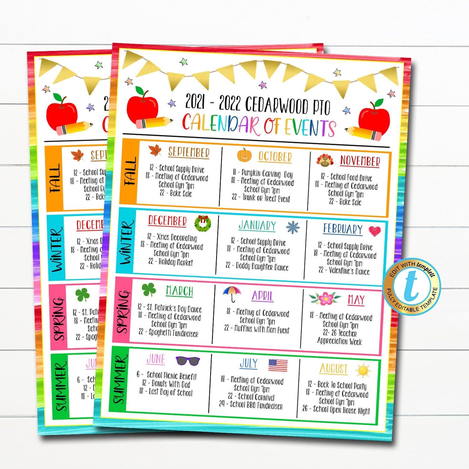 Monthly PTO PTA Flyer Printable Handout | TidyLady Printables