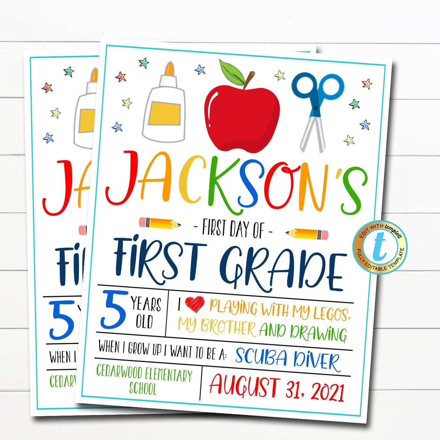 Editable First Day Of School Signs | TidyLady Printables