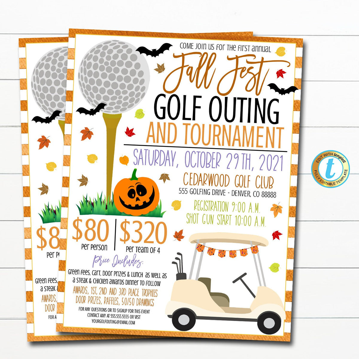 Fall Golf Tournament Invitation | TidyLady Printables