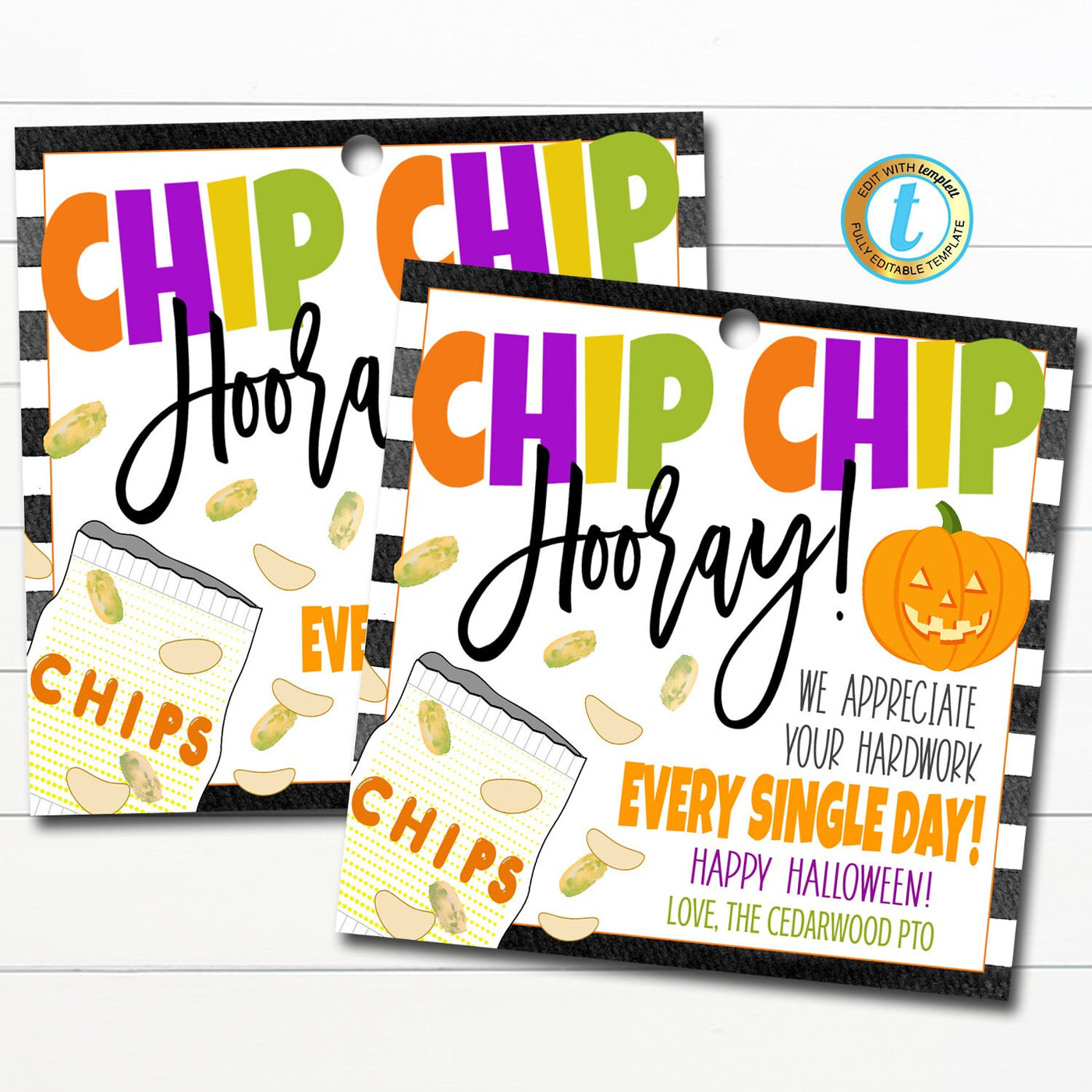 Halloween Chips Thank You Gift Tags | TidyLady Printables