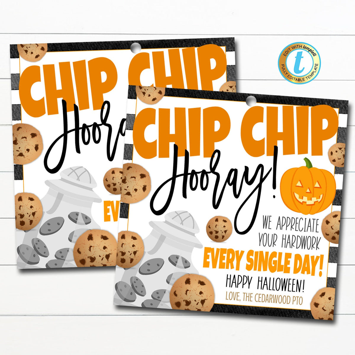 Halloween Cookie Thank You Gift Tag | Chip Chip Hooray! — TidyLady ...