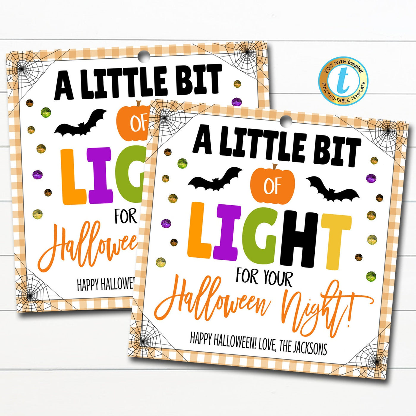Halloween Glow Stick Gift Tag | Light For Your Halloween Night ...