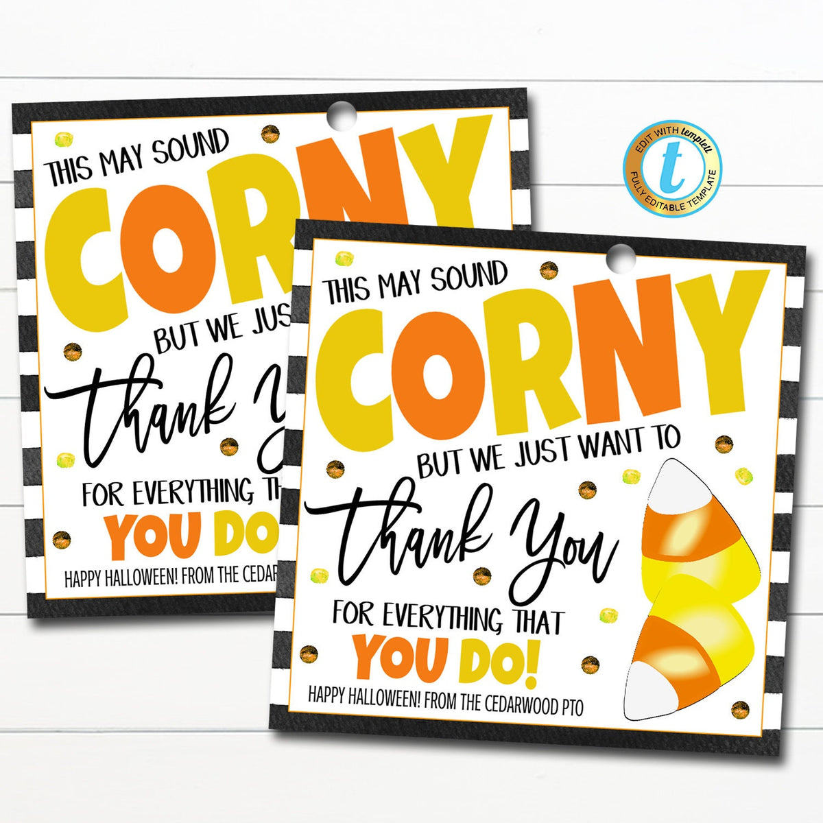 Halloween Candy Corn Gift Tag | TidyLady Printables