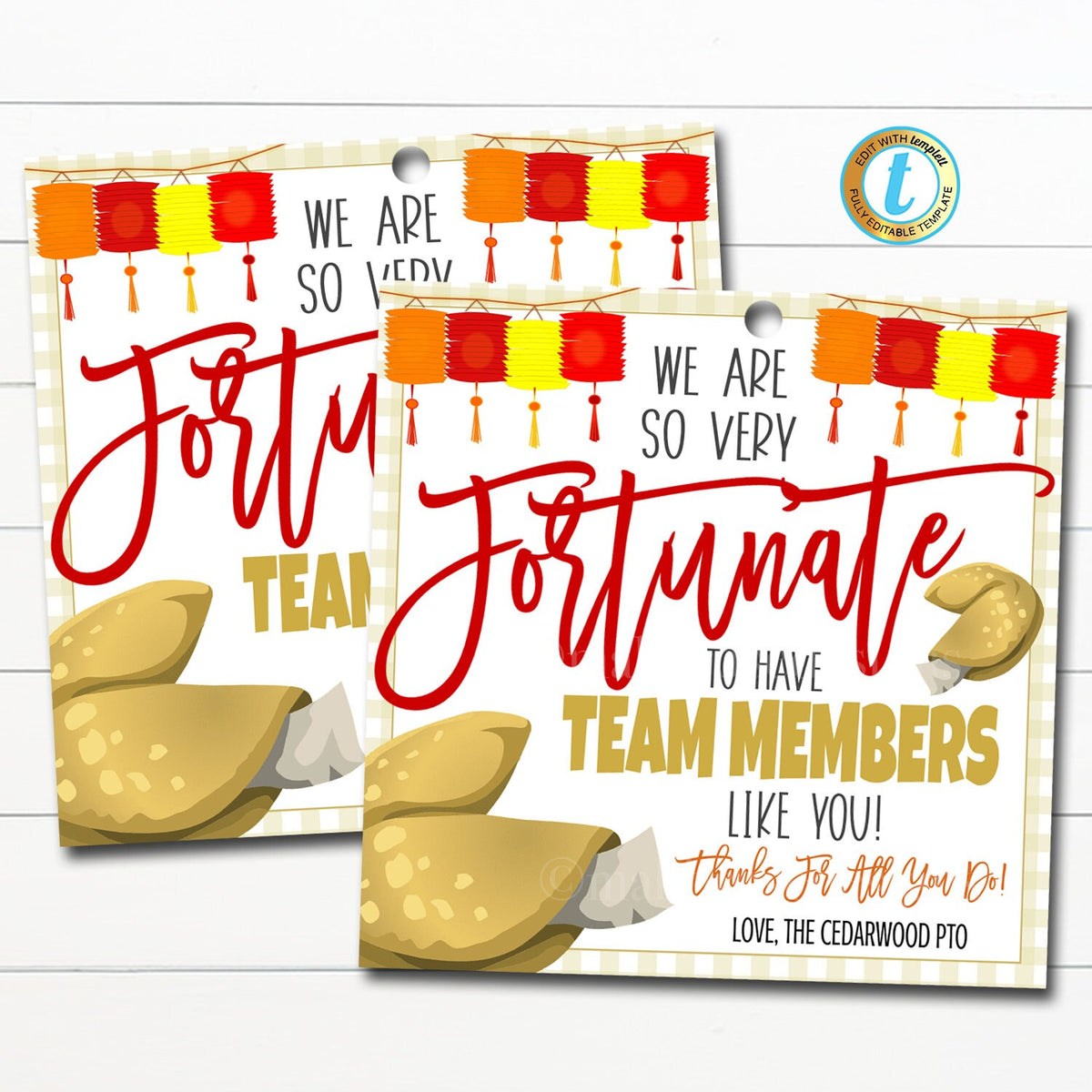 Fortune Cookie Thank You Gift Tags | TidyLady Printables