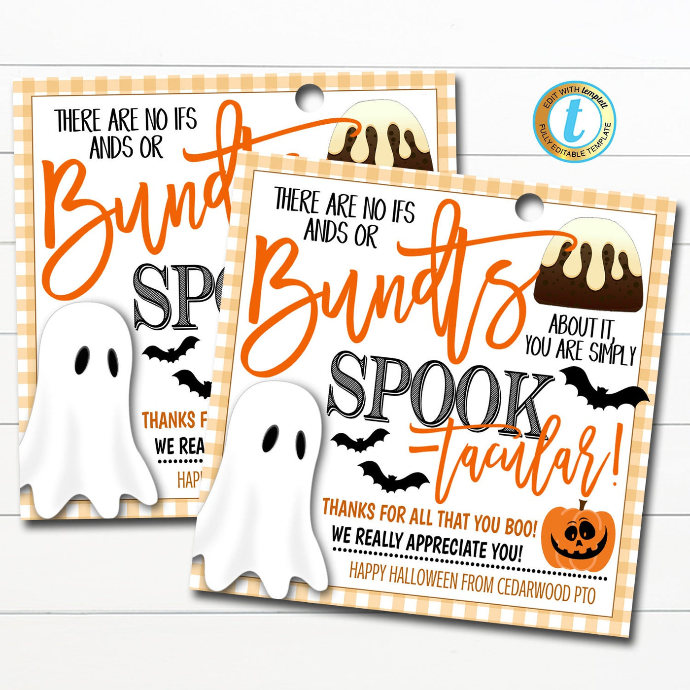 Halloween Bundt Cake Gift Tag | No ifs ands or Bundts — TidyLady Printables