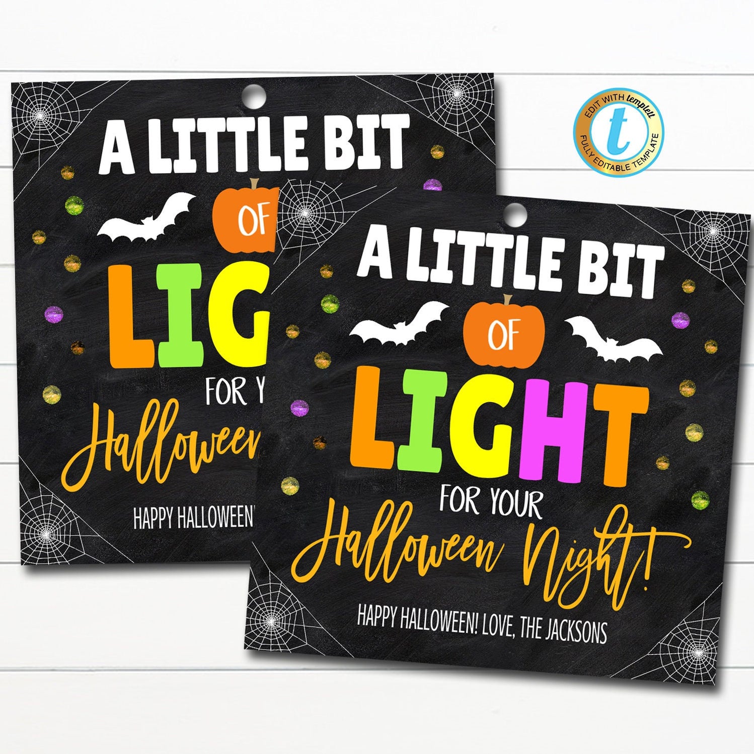 Halloween Glow Stick Gift Tag | Light For Your Halloween Night ...
