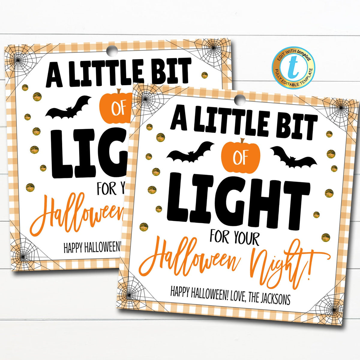 Halloween Glow Stick Gift Tag Light For Your Halloween Night — TidyLady ...