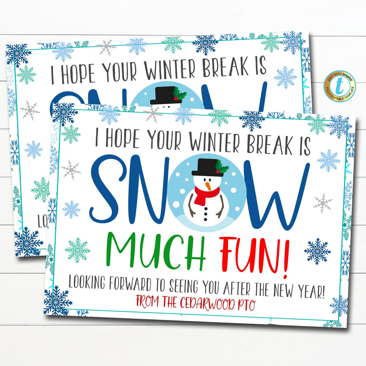 Christmas Teacher Postcard to Students Printable — TidyLady Printables