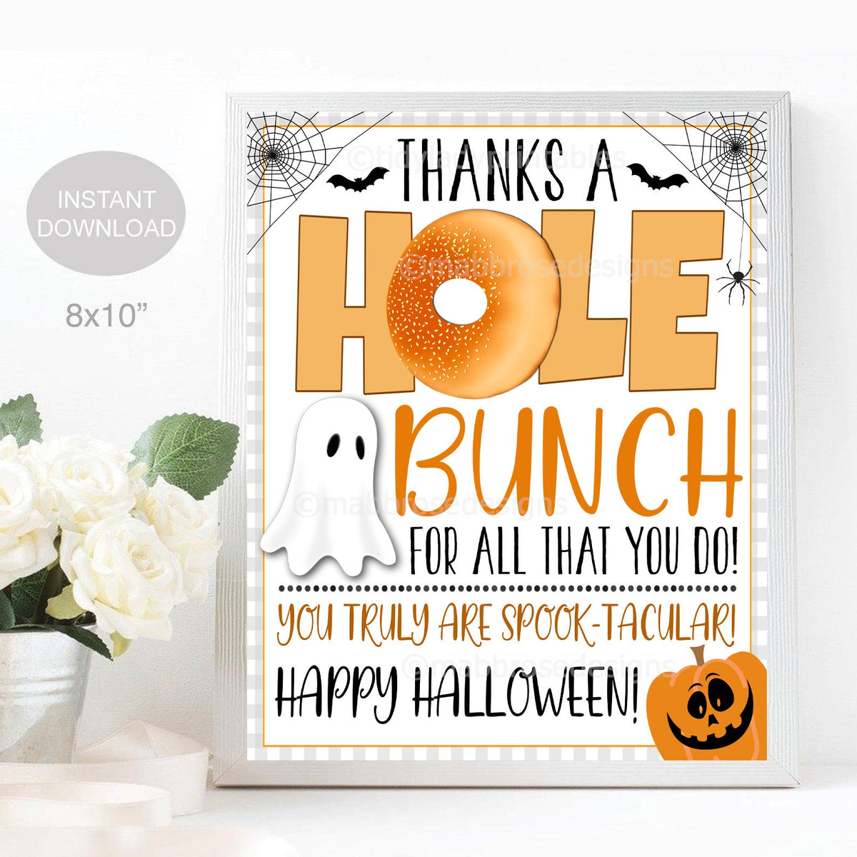 Halloween Bagel Sign, Teacher Staff Employee Appreciation — TidyLady ...
