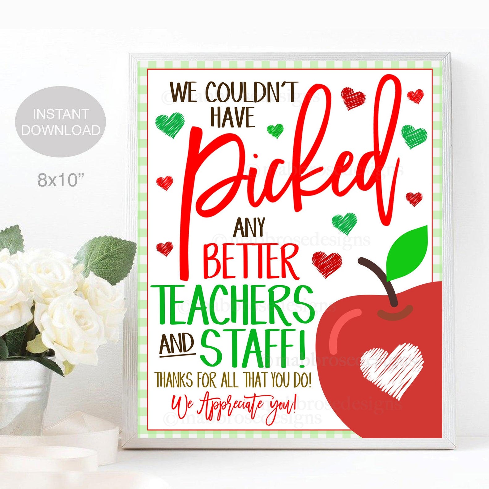 Teacher Apple Sign | Couldn't have Picked Better Teachers — TidyLady ...