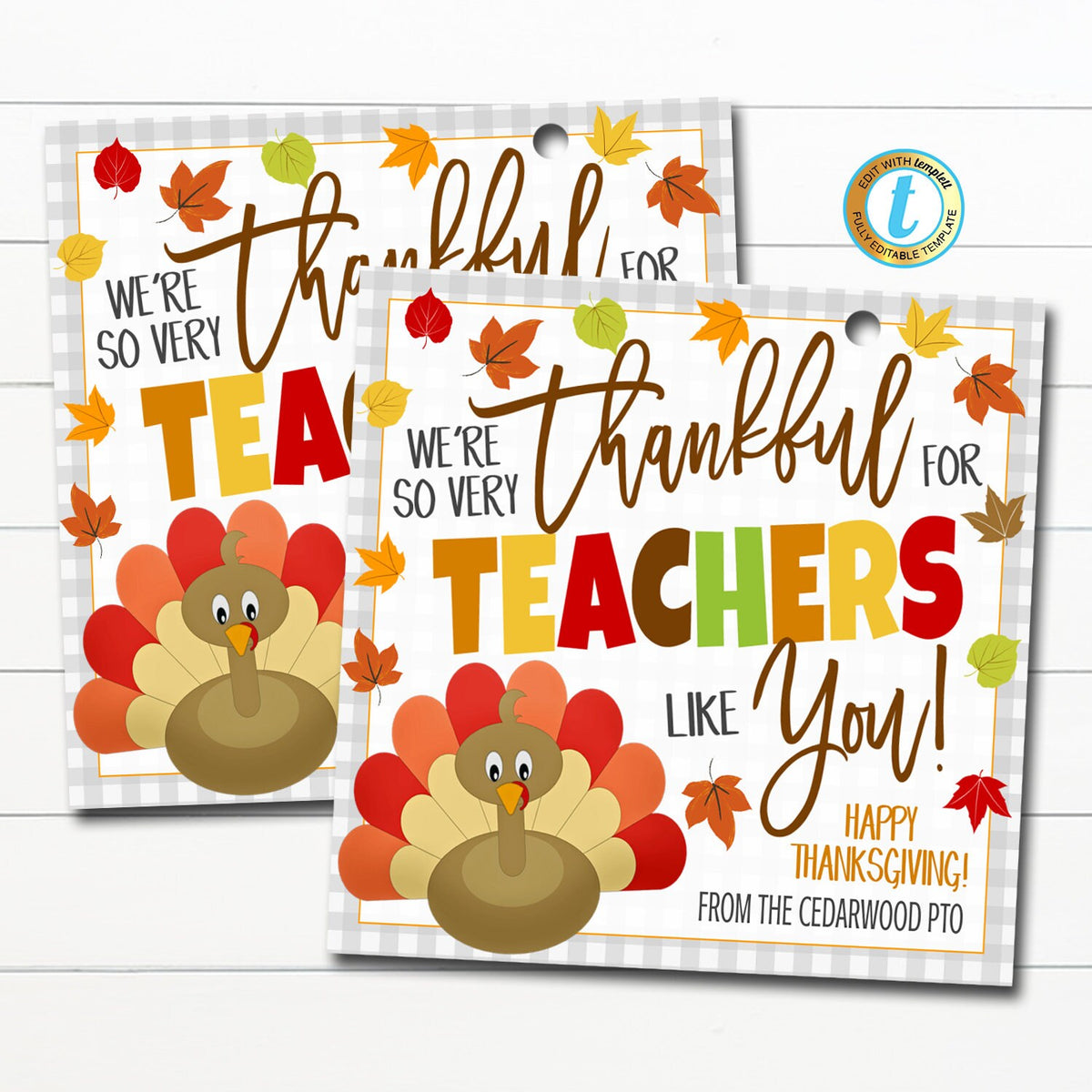 Teacher Fall Thank You Gift Tags | TidyLady Printables