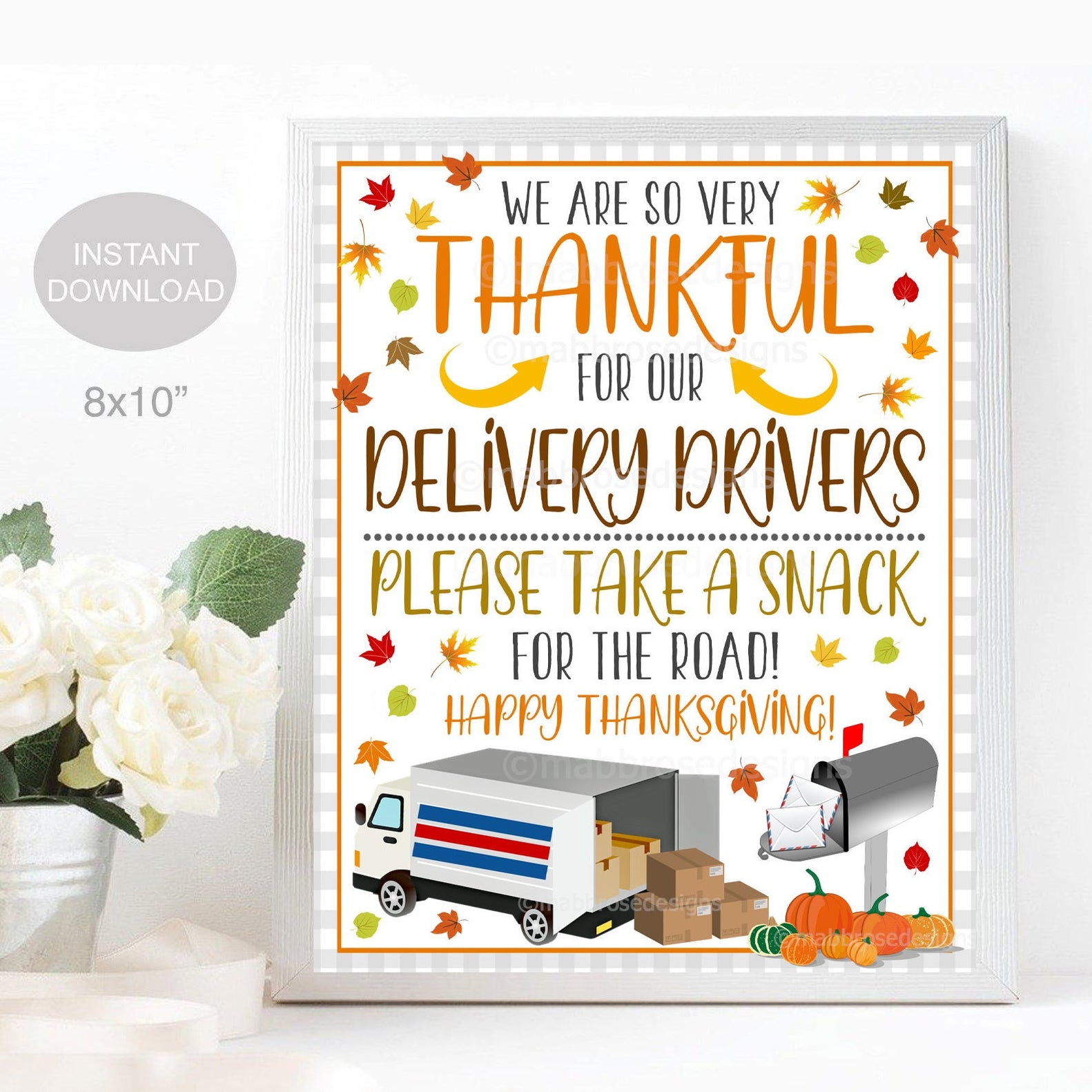Delivery Driver Snack Appreciation Sign | TidyLady Printables