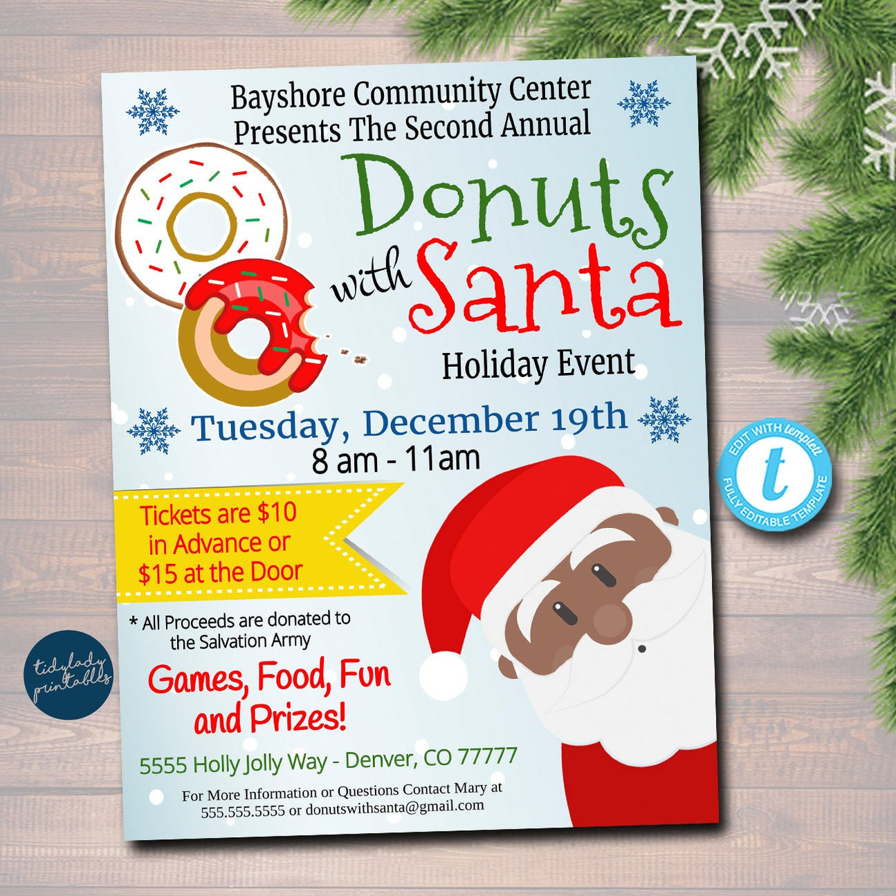 Donuts with Santa Flyer & tickets | TidyLady Printables