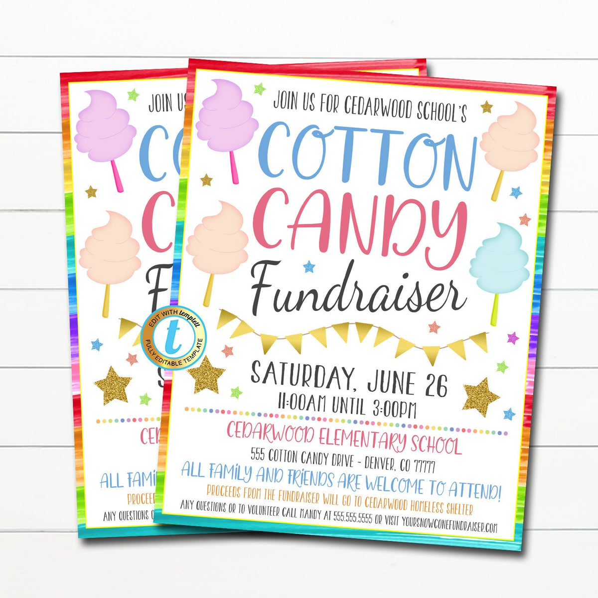 Cotton Candy Fundraiser Flyer | TidyLady Printables