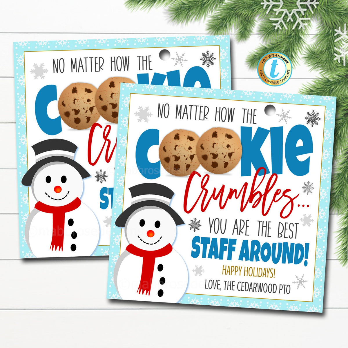 Holiday Cookie Thank You Gift Tags | TidyLady Printables
