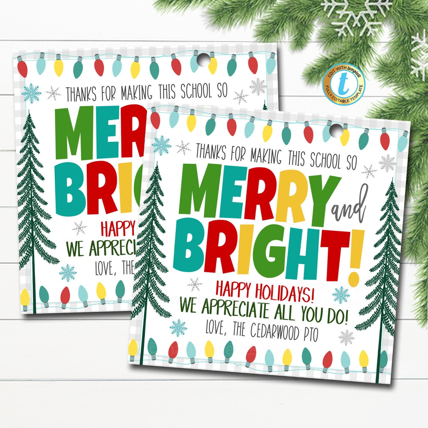 Christmas Gift Tag | Thanks for Making this School Merry — TidyLady ...