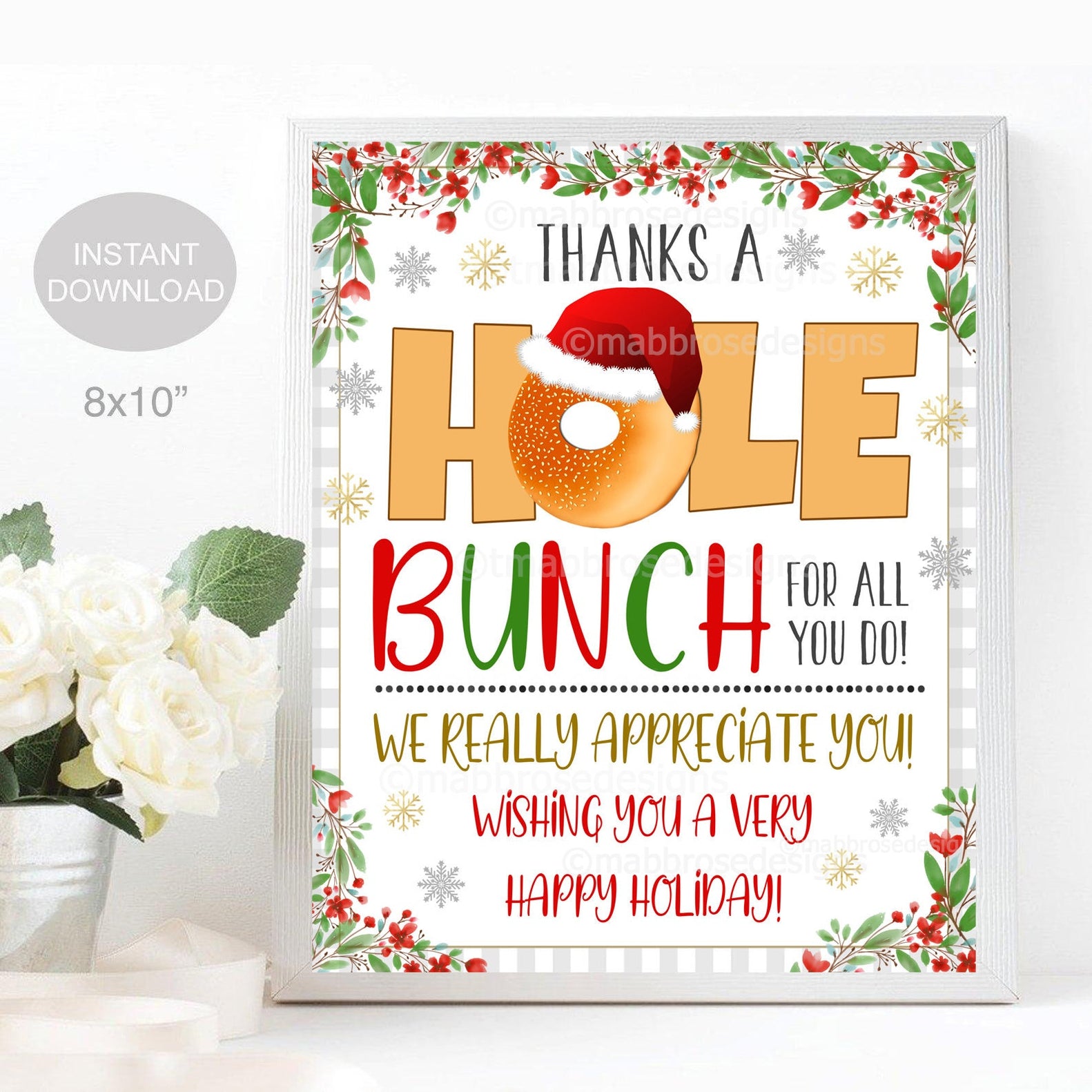 Christmas Bagel Sign | Holiday Appreciation Week Decor — TidyLady ...