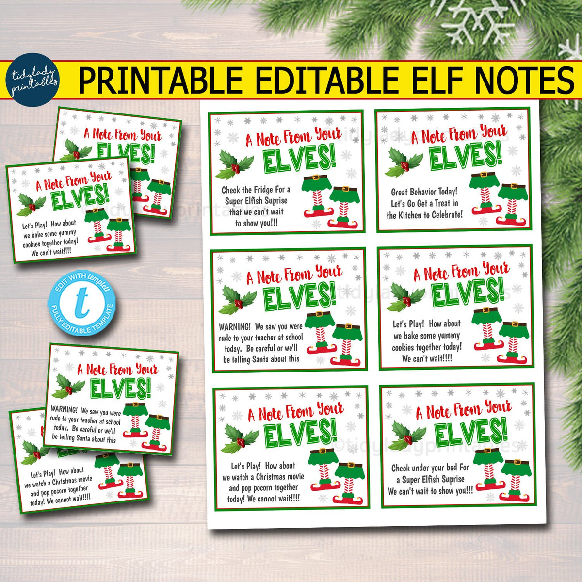Printable Elf Notes Template | A note from the elves — TidyLady Printables