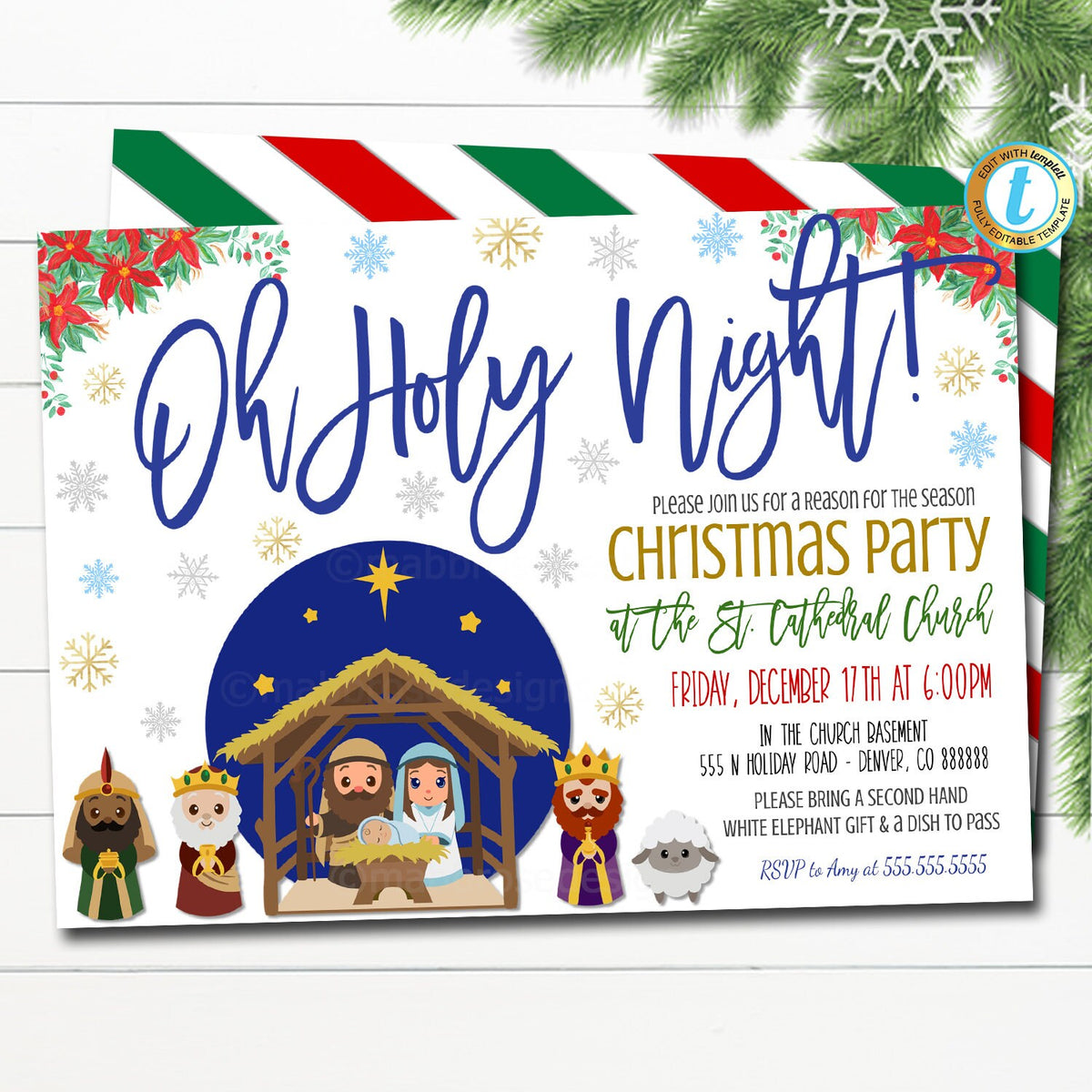 Nativity Christmas Invitation | Reason for the Season — TidyLady Printables