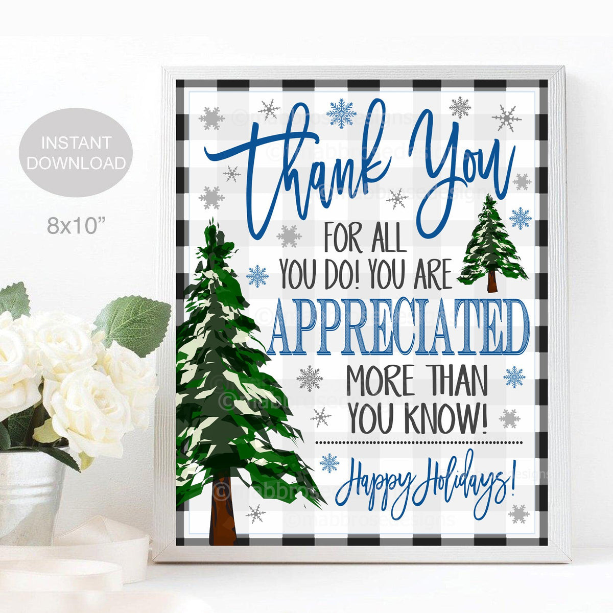 Holiday Appreciation Sign, Appreciation Winter Party Decor — TidyLady ...