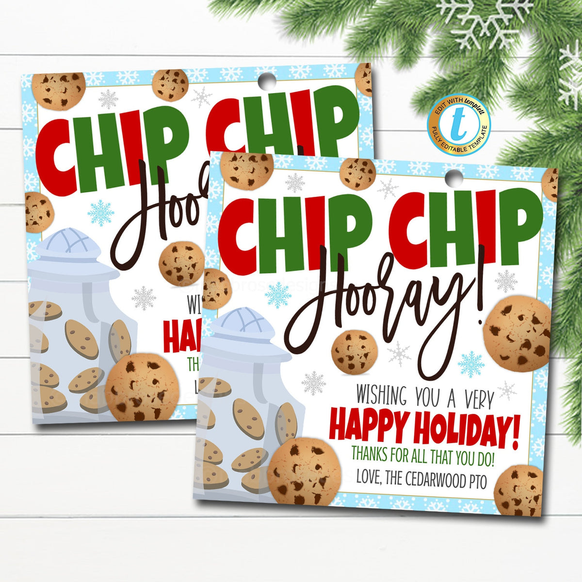 Christmas Cookie Thank You Gift Tags | TidyLady Printables
