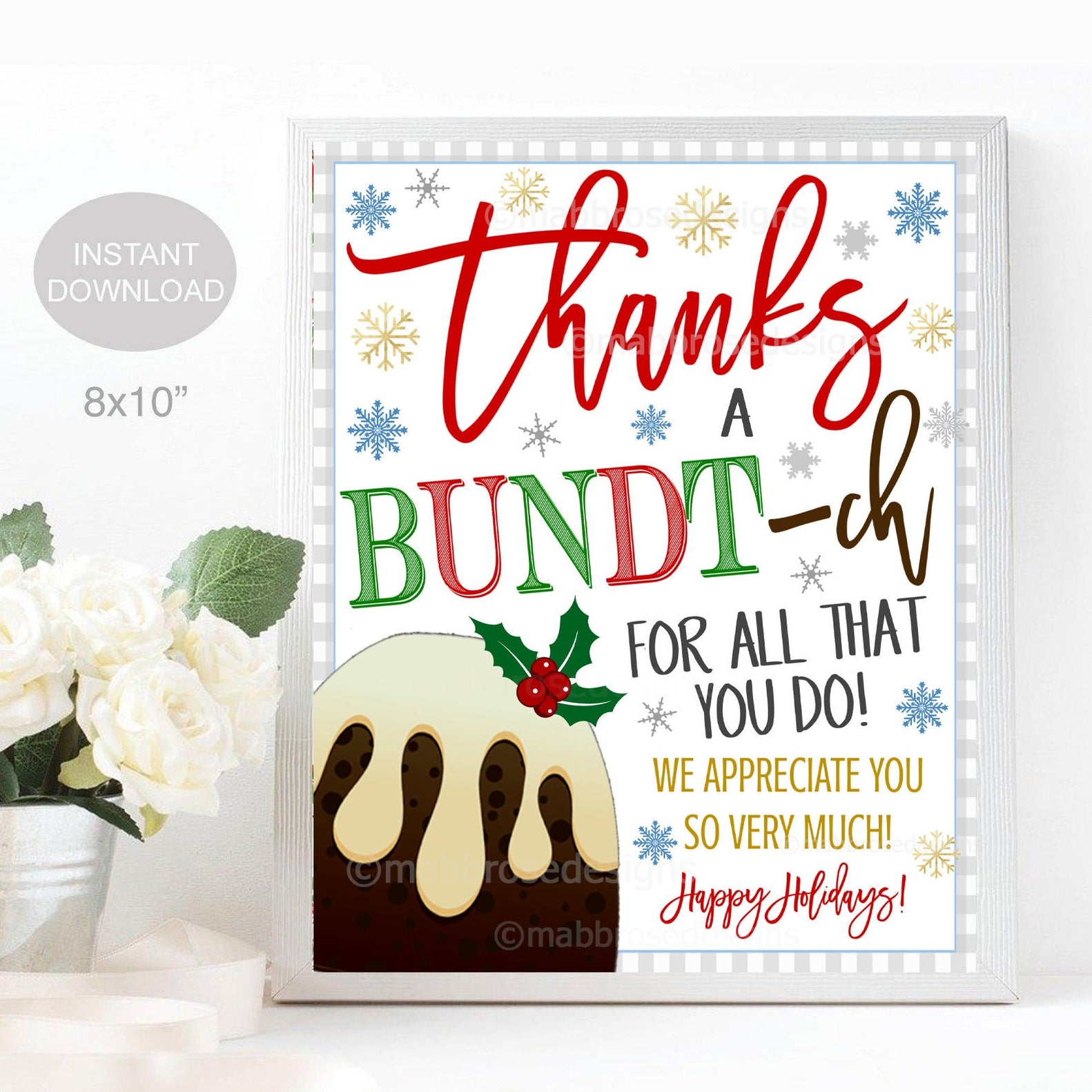 Christmas Bundt Cake Sign | Thanks a Bundtch for all you do — TidyLady ...