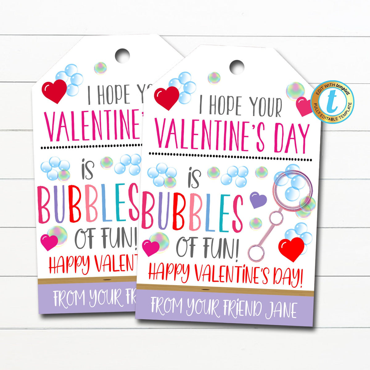 Valentine Bubble Tags | TidyLady Printables