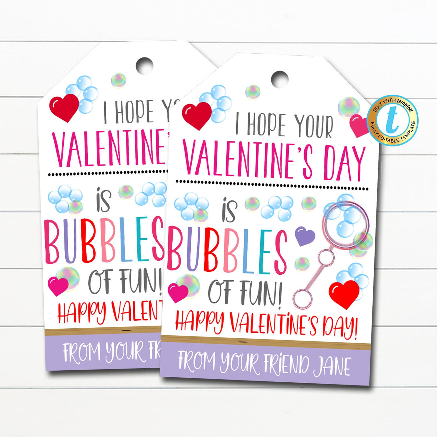 Valentine Bubble Tags | TidyLady Printables