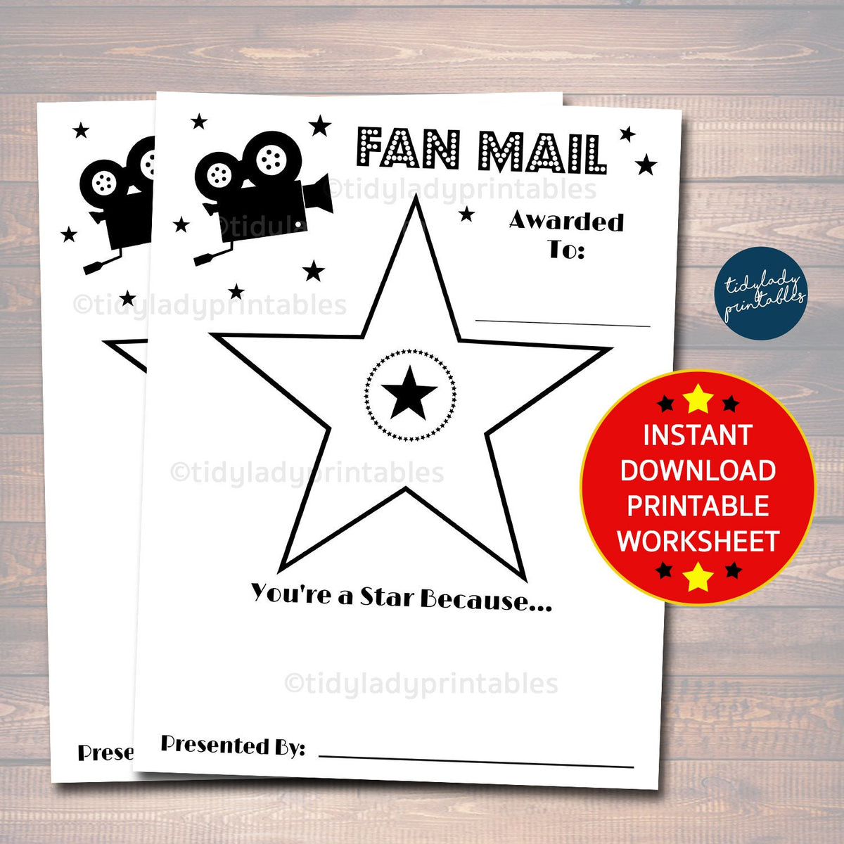 Hollywood Teacher Appreciation Staff Printable | Fan Mail — TidyLady ...