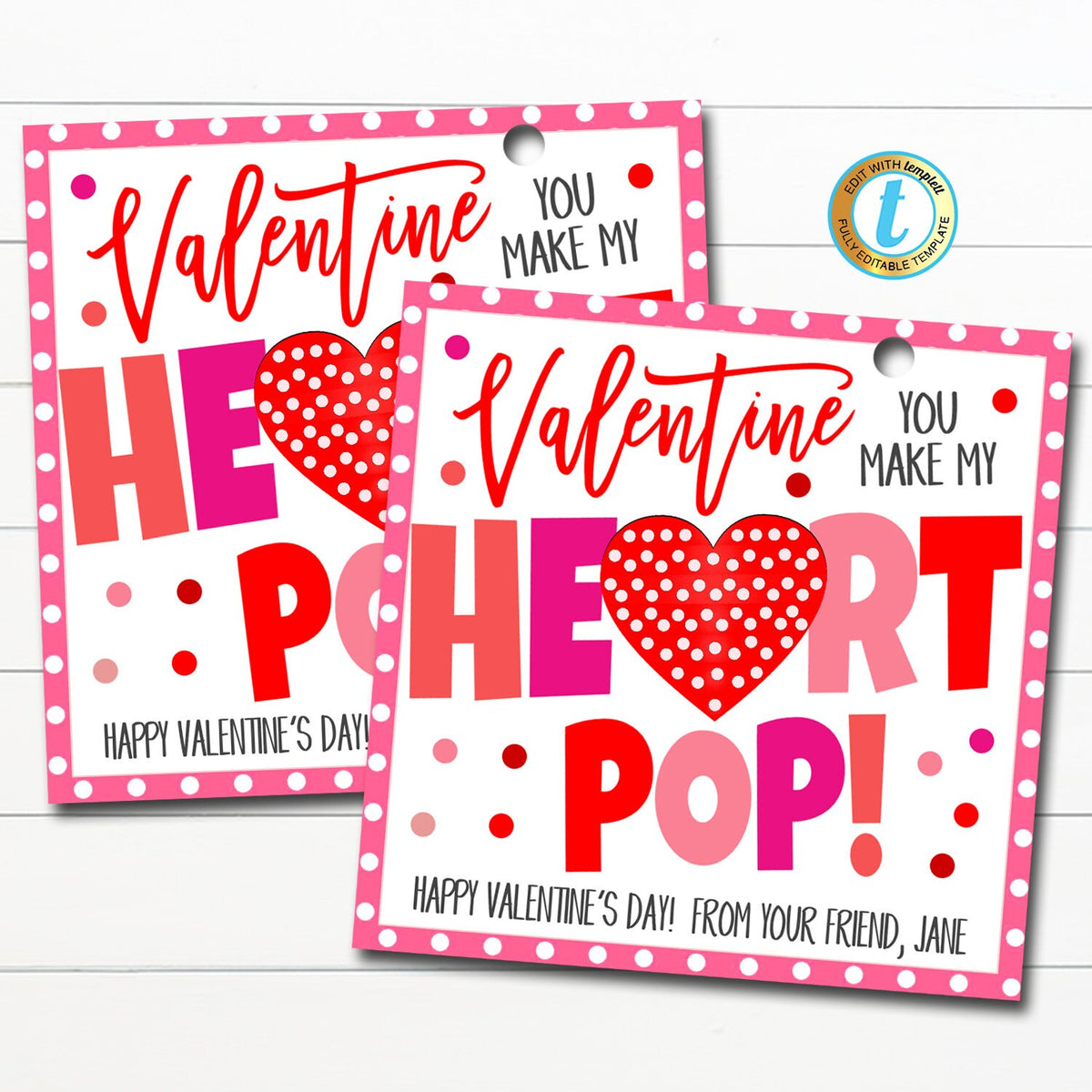 Valentine Pop It Gift Tags | Pop-It Gift Valentine's Day — TidyLady ...