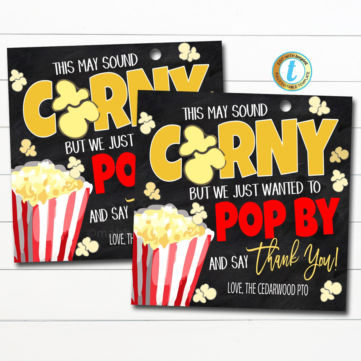Popcorn Gift Tag | Pop By And Say Thank You — TidyLady Printables