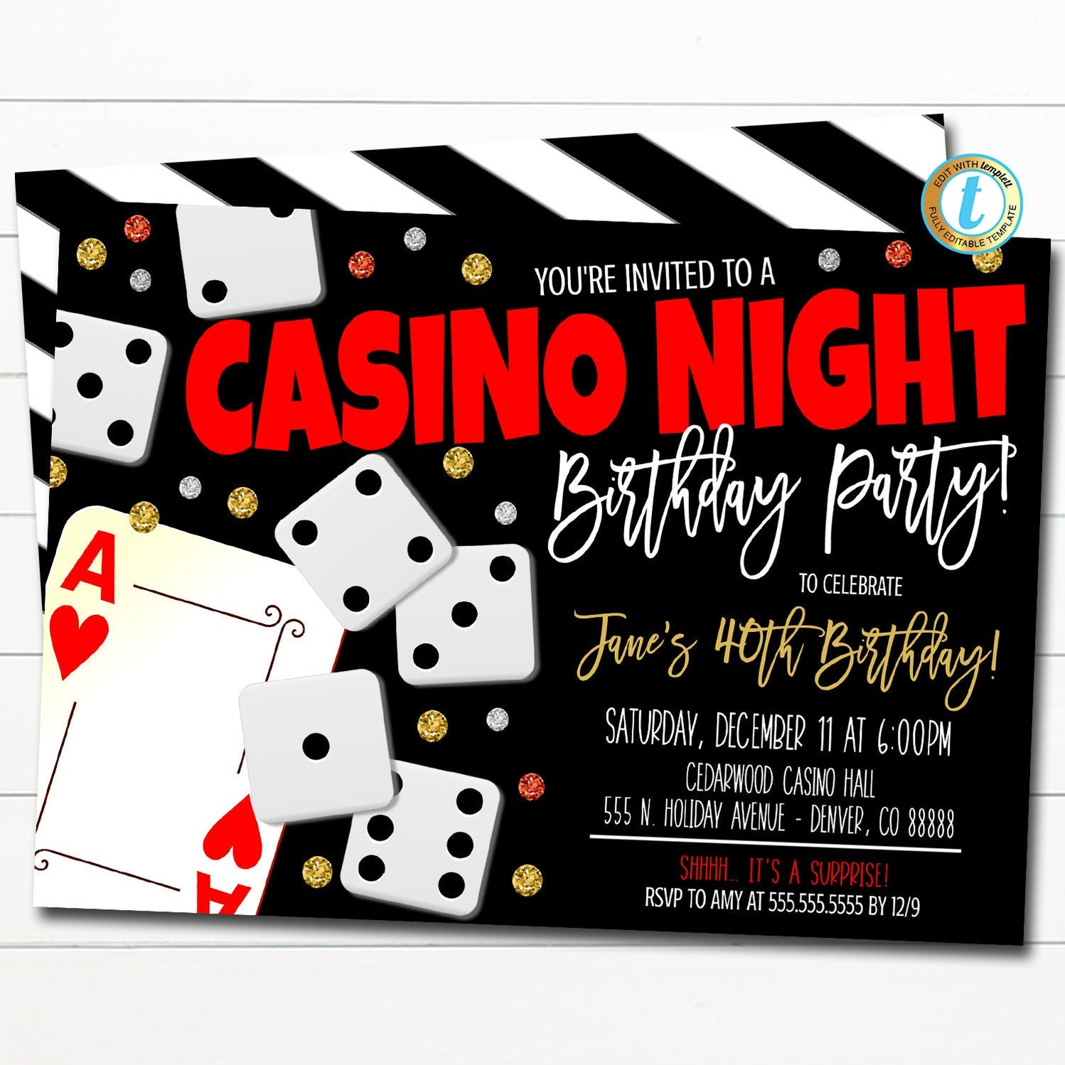 Casino Night Party Invitation | TidyLady Printables