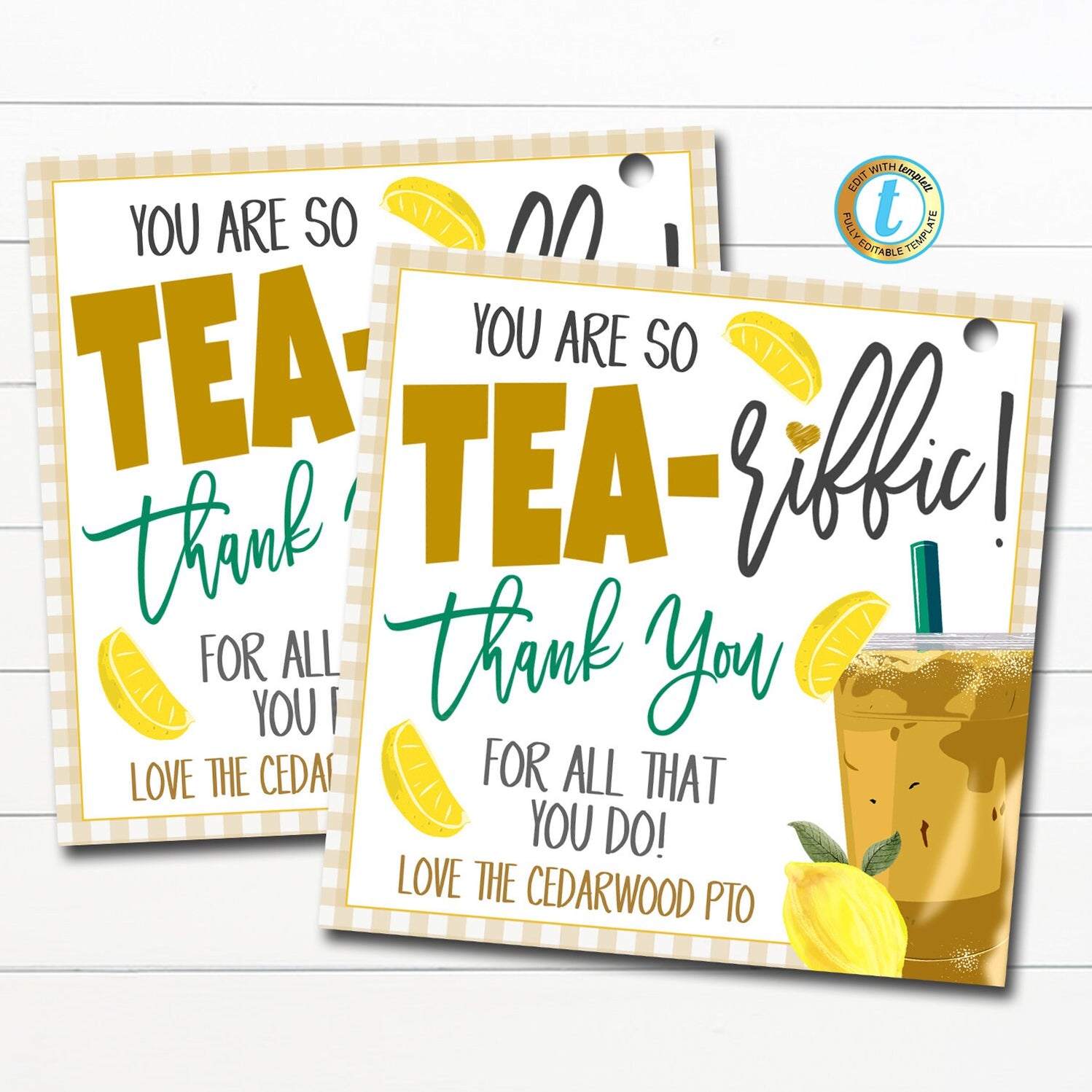 Iced Tea Gift Tags, You're TEA-riffic! | TidyLady Printables