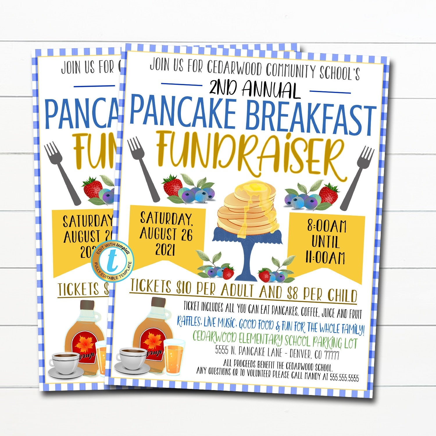 Printable Pancake Breakfast Flyer Template Free - Printable Templates