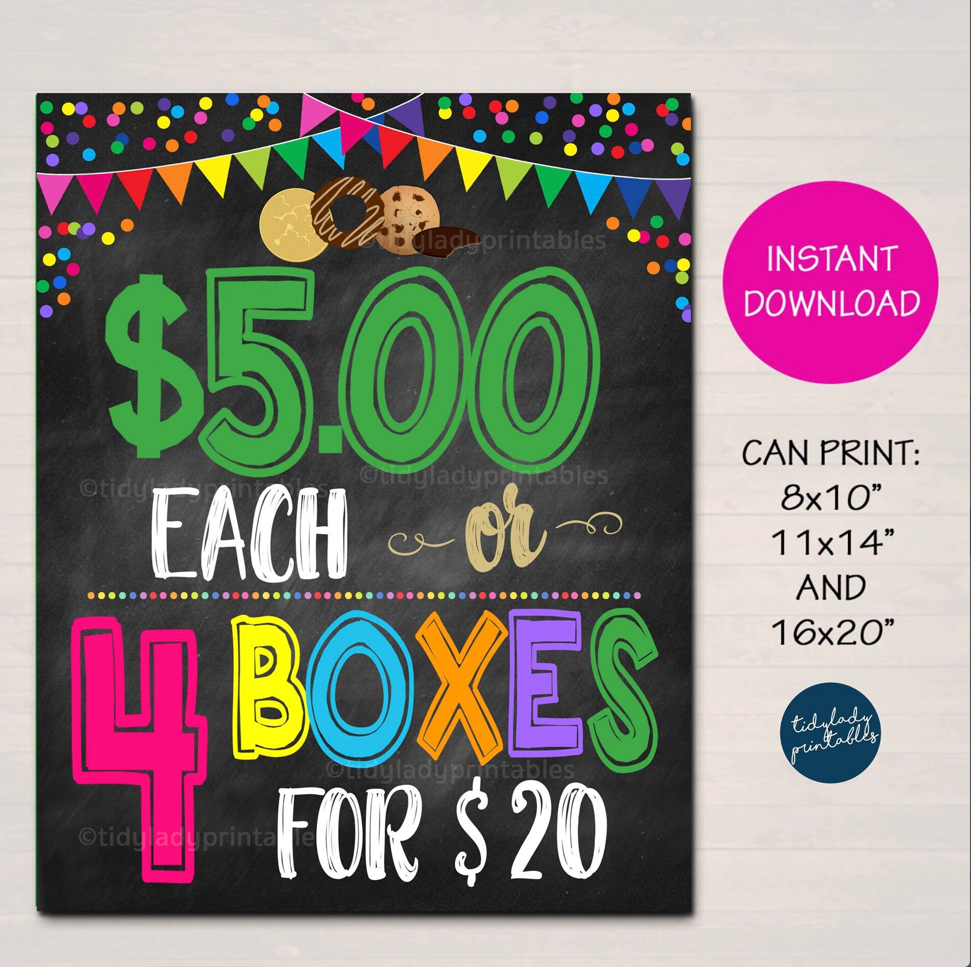 Cookie Price Sign, Cookies Sold Here, Sale Fundraiser Display ...