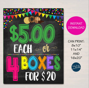 Cookie Price Sign, Cookies Sold Here, Sale Fundraiser Display ...