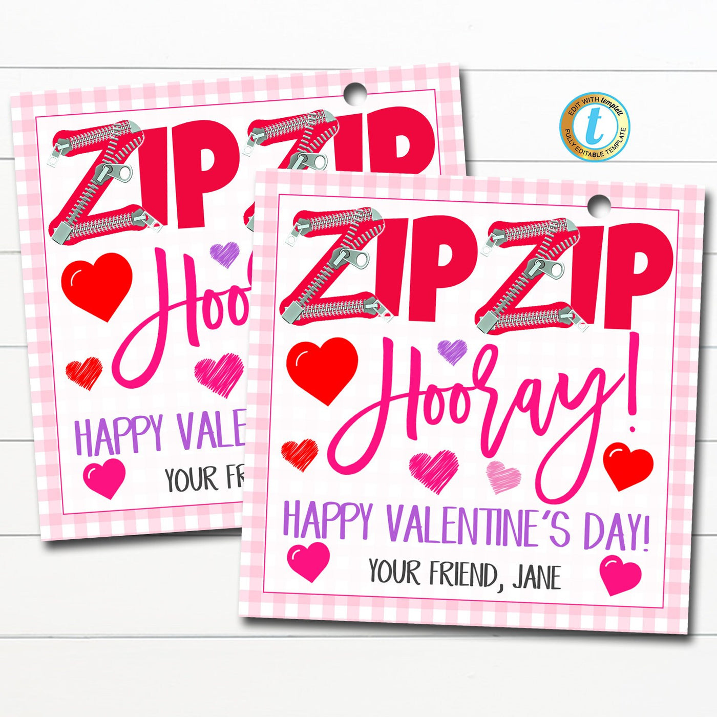 Valentine Zipper Gift Tags | Zip Zip Hooray — TidyLady Printables
