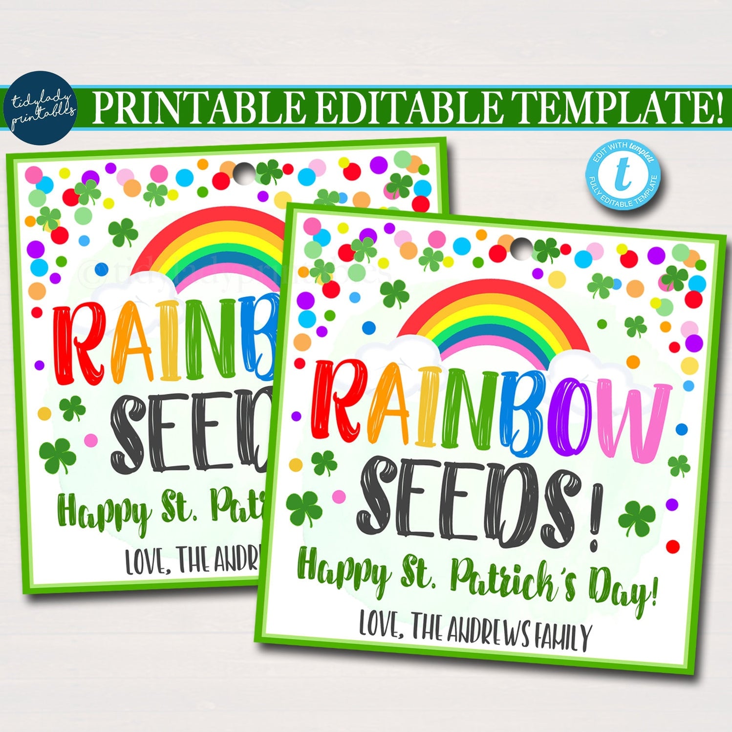 St. Patrick's Day Gift Tags, Candy Classroom Teacher Gift — TidyLady ...