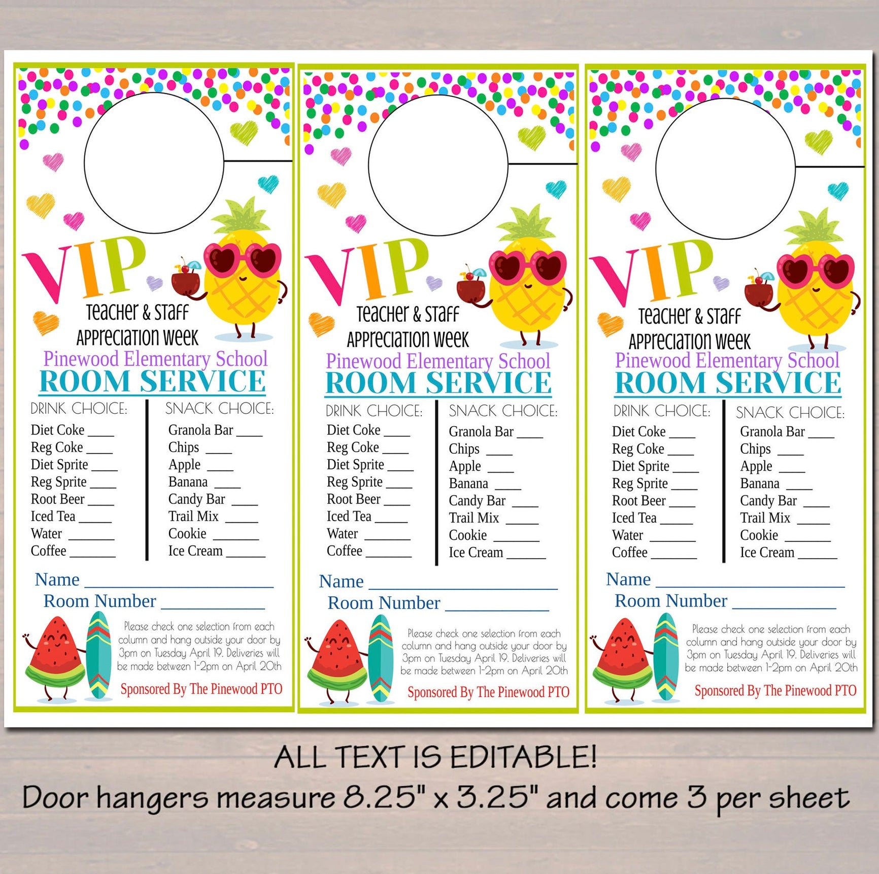 Teacher Appreciation Week Door Hanger | Tropical Fruit Theme — TidyLady ...