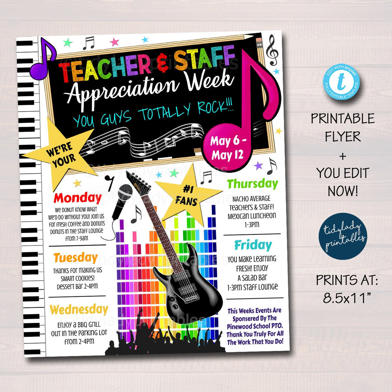 Music You Rock Theme Teacher Appreciation Week Itinerary — TidyLady ...