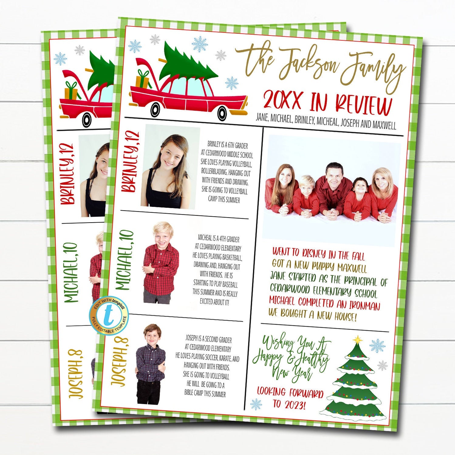 Christmas Newsletter Year In Review Template — TidyLady Printables