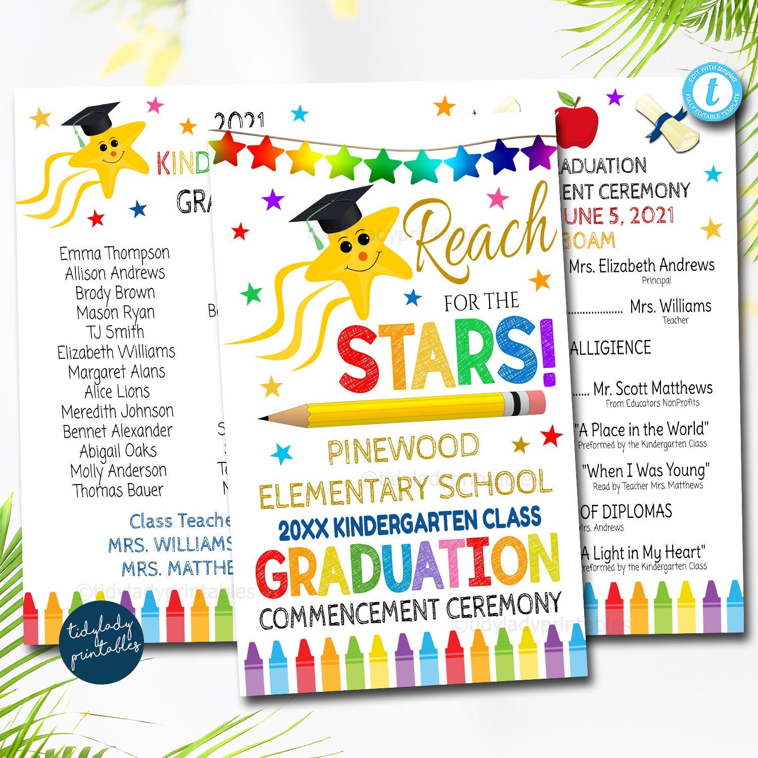 Preschool Graduation Ceremony Program Template Kindergarten Graduation