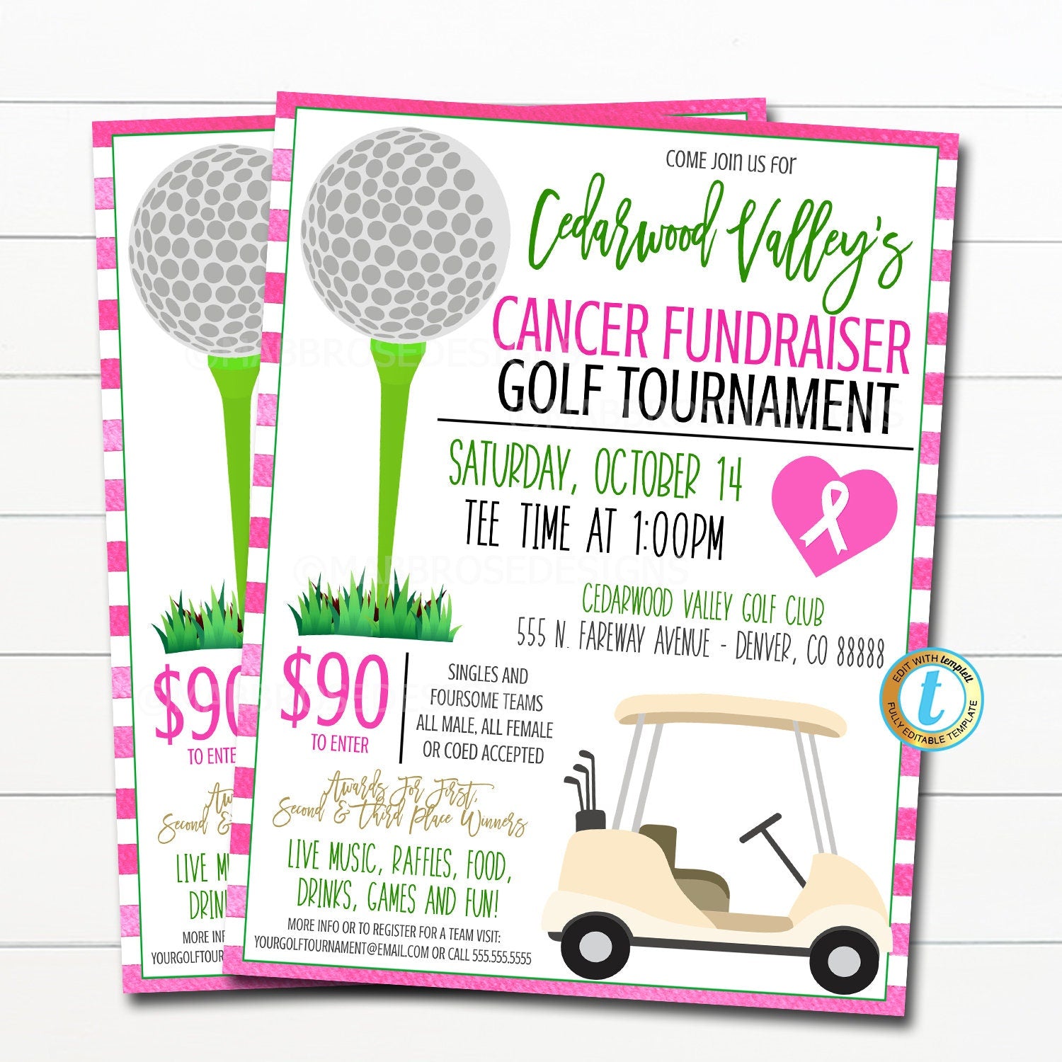 Golf Fundraiser Flyer Template Golf Tournament Flyer Template