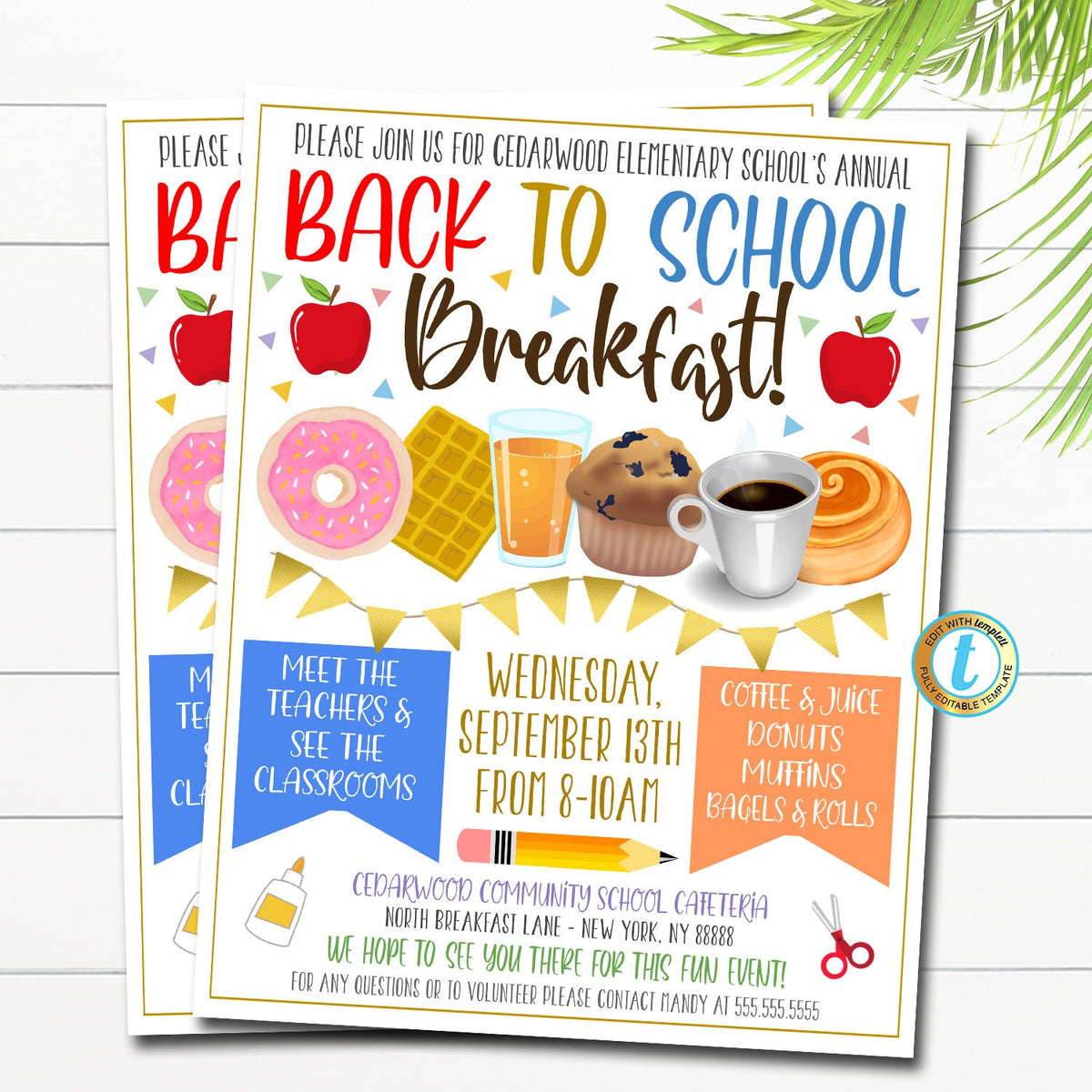 Back to School Breakfast Printable PTA Flyer — TidyLady Printables